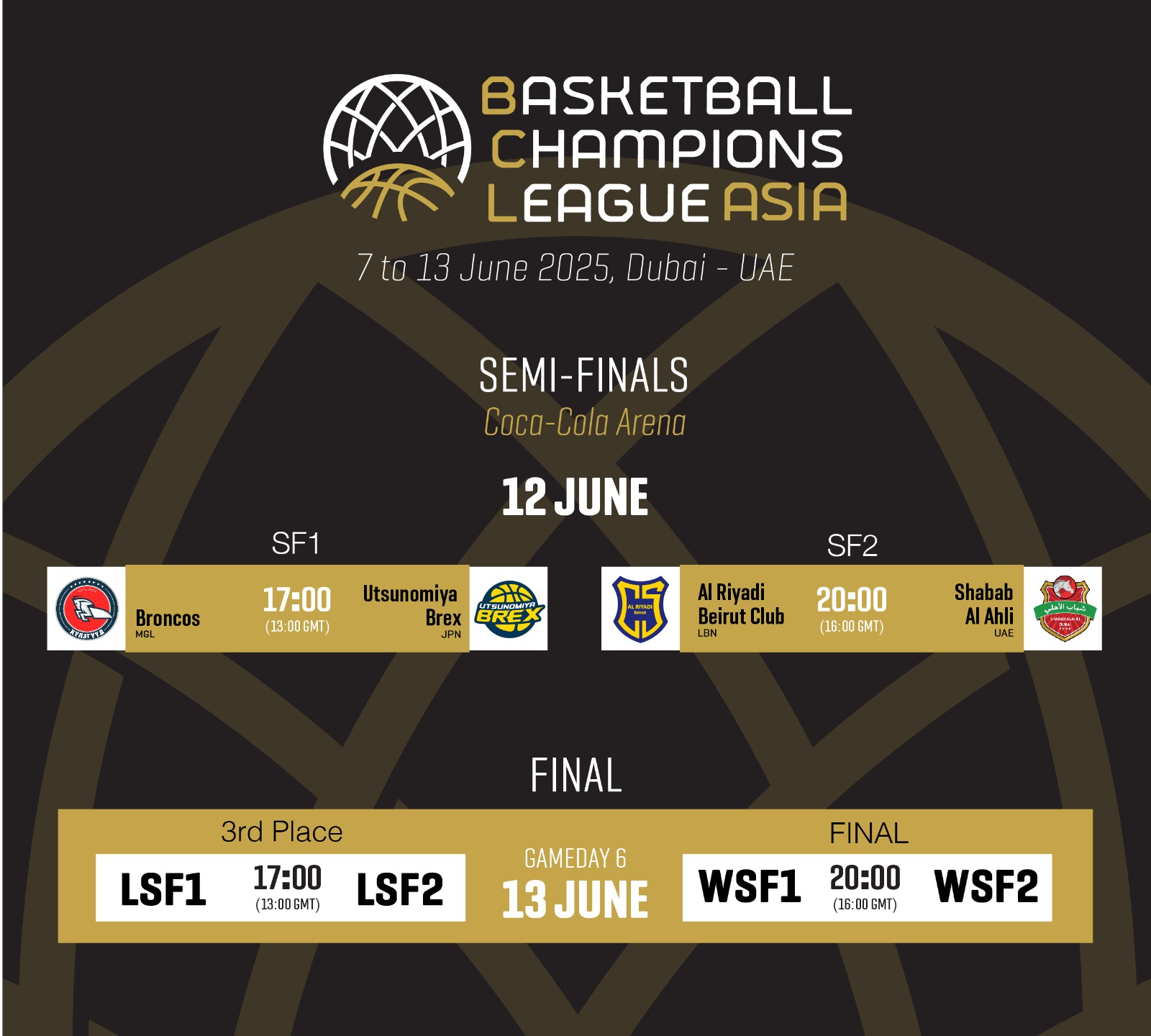 Coca-Cola Arena | BASKETBALL CHAMPIONS LEAGUE ASIA 2025 - SEMI-FINALS ...